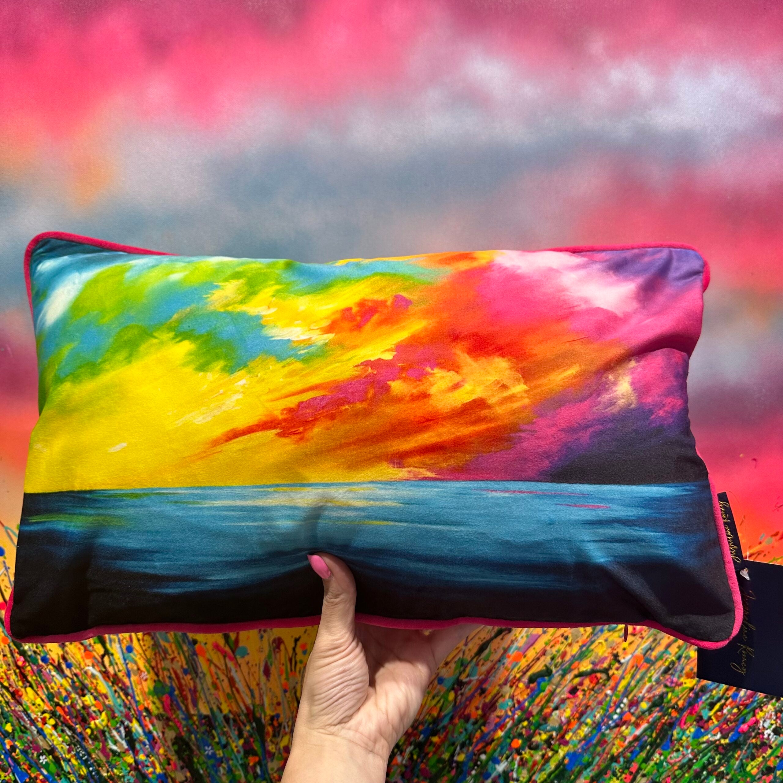 ‘Courage’ Luxury velvet cushion – Jacqueline Rooney Art Ltd
